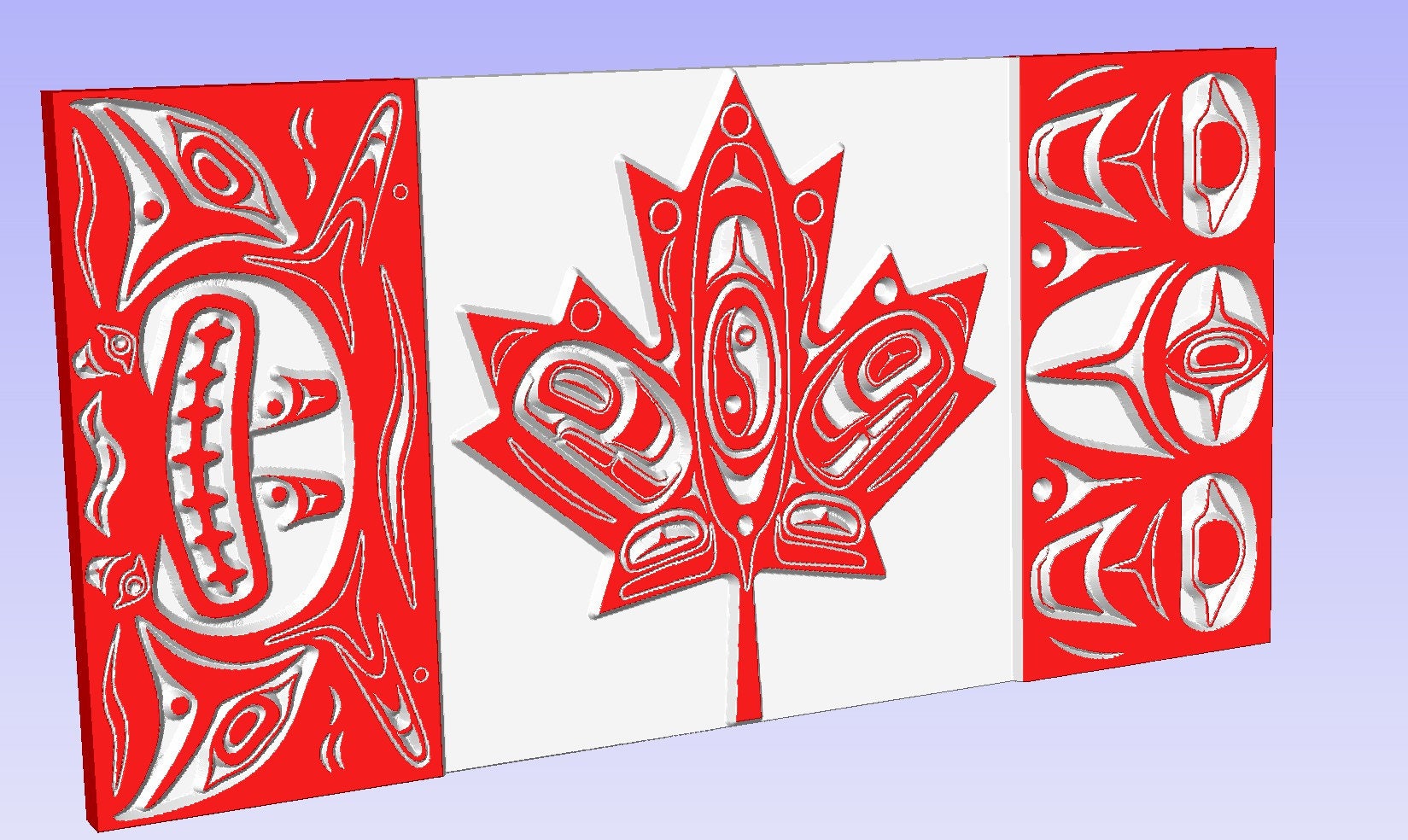 Canada Haida Flag. Digital Files for V-bit Engraving in Wood With CNC ...