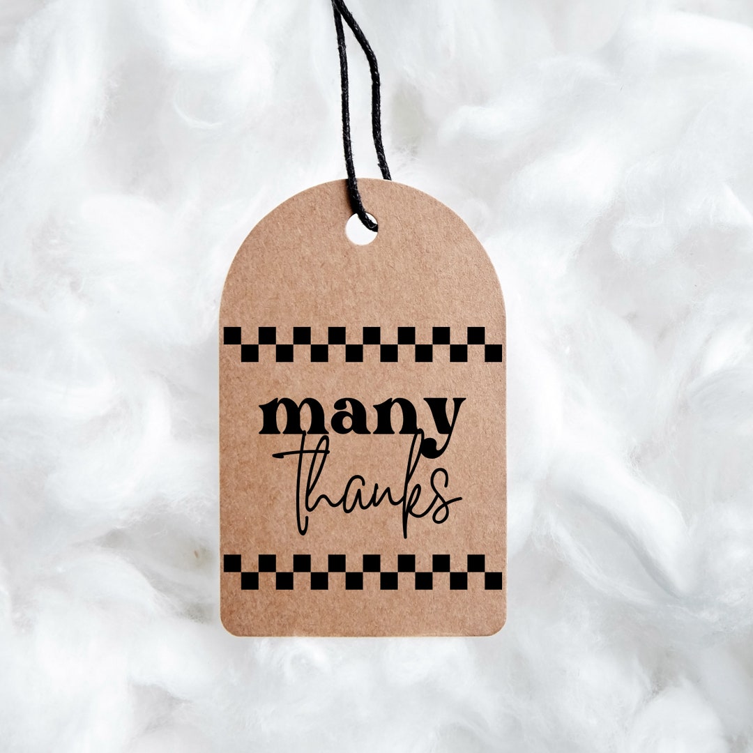 Many Thanks, Thank You Tags, Party Favor Tags, Birthday Party Favor ...