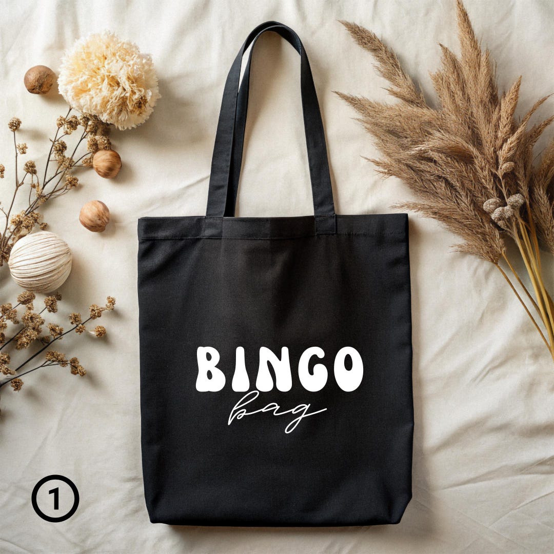 Bingo Bag, Bingo Canvas Tote, Custom Canvas Tote Bag, Casino Tote ...