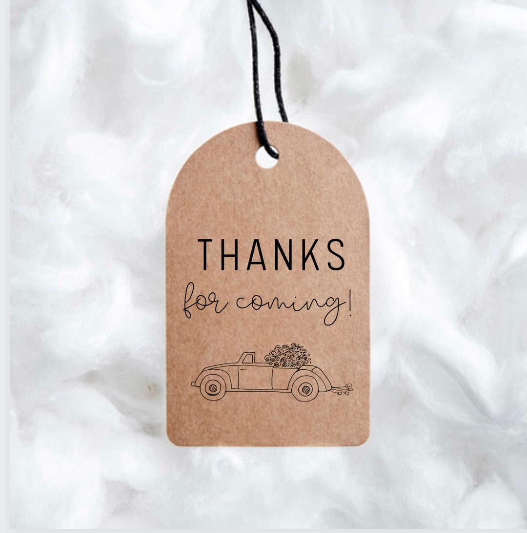 Thanks for Coming Tags, Party Favor Tags, Wedding Party Favor Tags, - Etsy