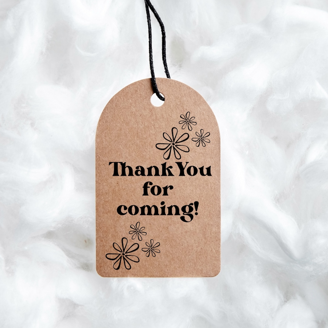 Thank You for Coming Tags, Party Favor Tags, Birthday Party Favor Tags ...