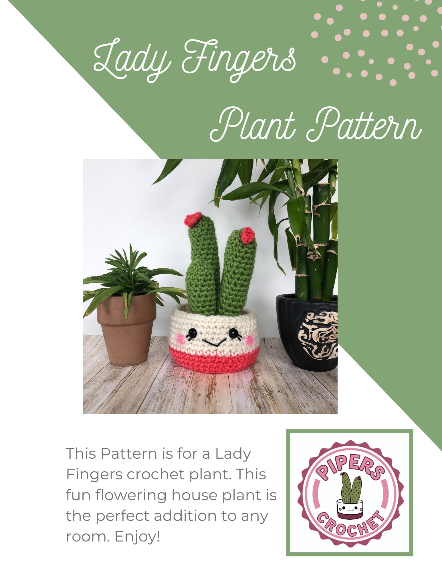 Lady Fingers Plant Amigurumi Crochet Pattern DIY Cute House - Etsy