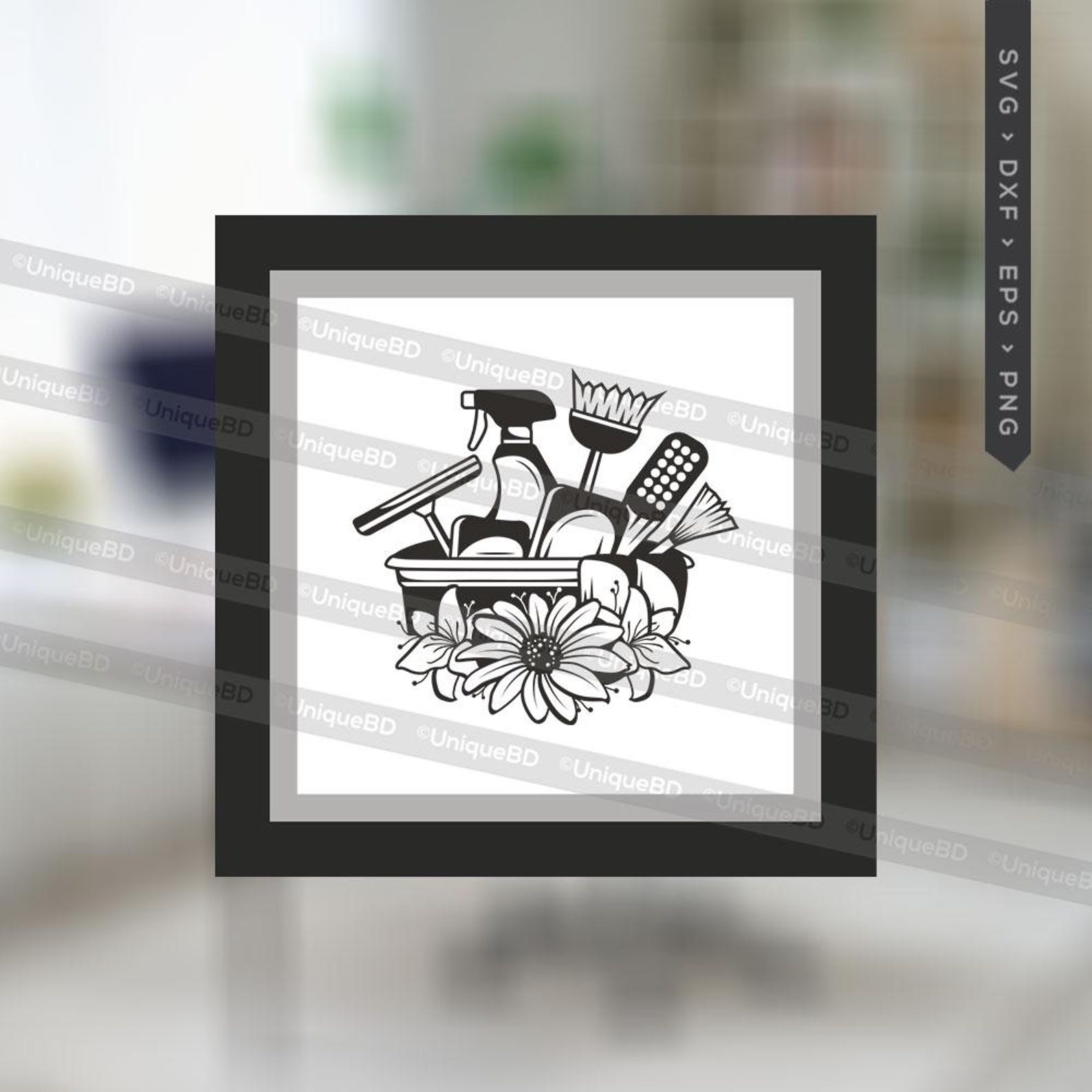 Floral Cleaning Tools - SVG Clipart for Maid Services, Housekeepers ...