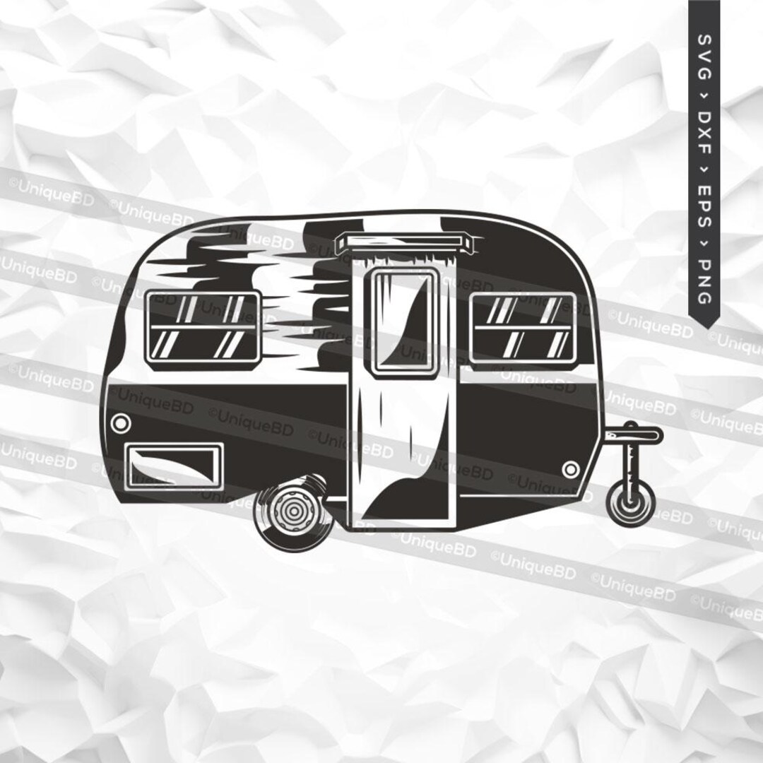 Caravan SVG Cut File Camper Van & Travel Van Perfect for Road Trips ...