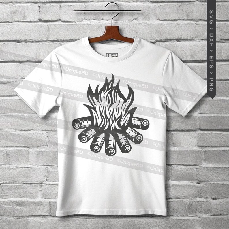 Bonfire SVG Cut File Campfire Silhouette and Flame Pit Clipart Fire Pit ...