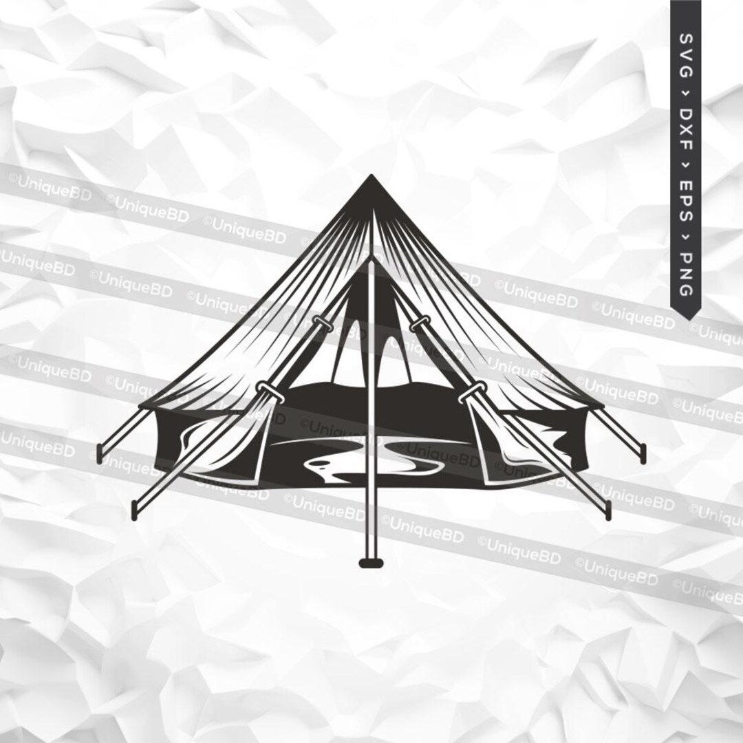 Camping Tent SVG Cut File Bell Tent Design Glamping Tent Silhouette ...