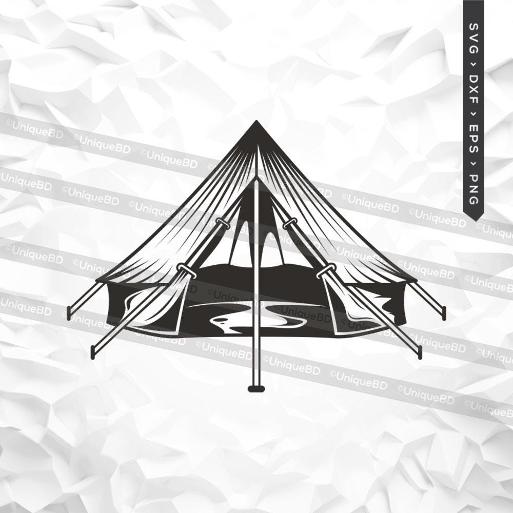 Camping Tent SVG Cut File Bell Tent Design Glamping Tent Silhouette ...