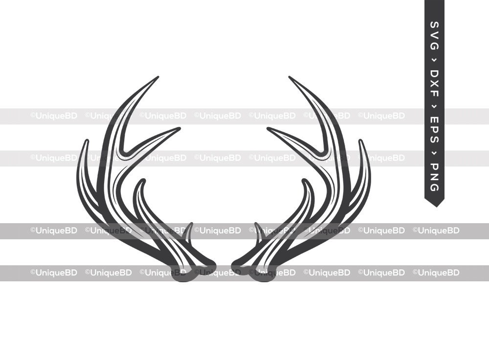 Deer Antlers Svg Cut File Antler Svg Buck Svg Hunting Etsy