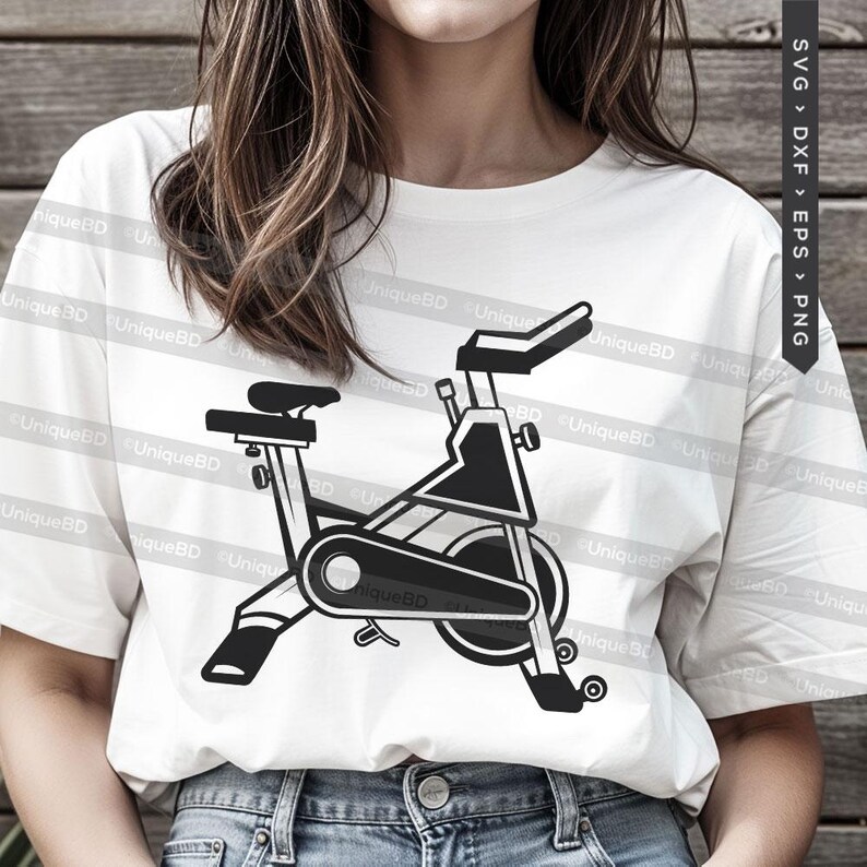 Spinning Bike SVG Fitness Spin Bike Silhouette for Cricut Indoor ...