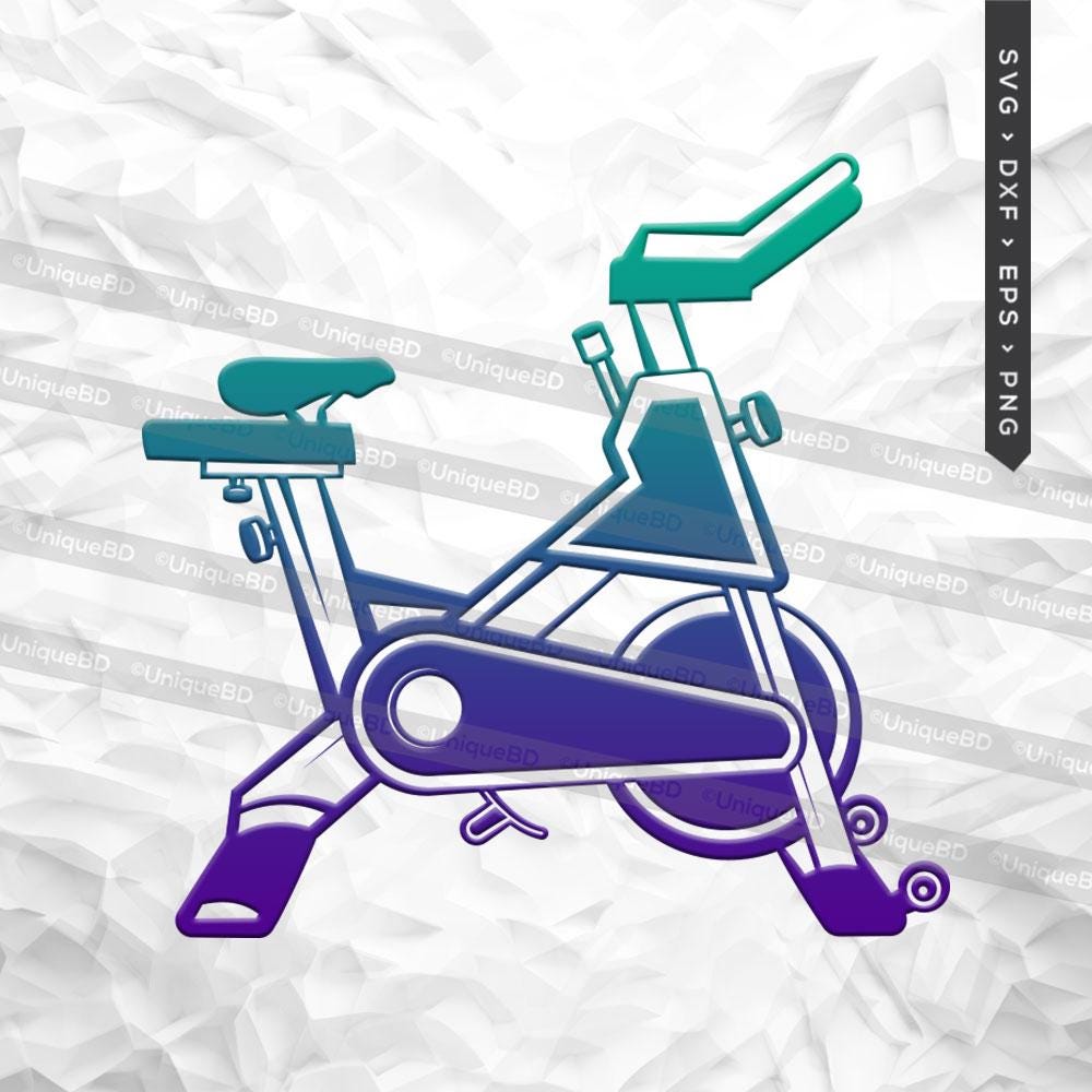 Spinning Bike SVG Fitness Spin Bike Silhouette for Cricut Indoor ...