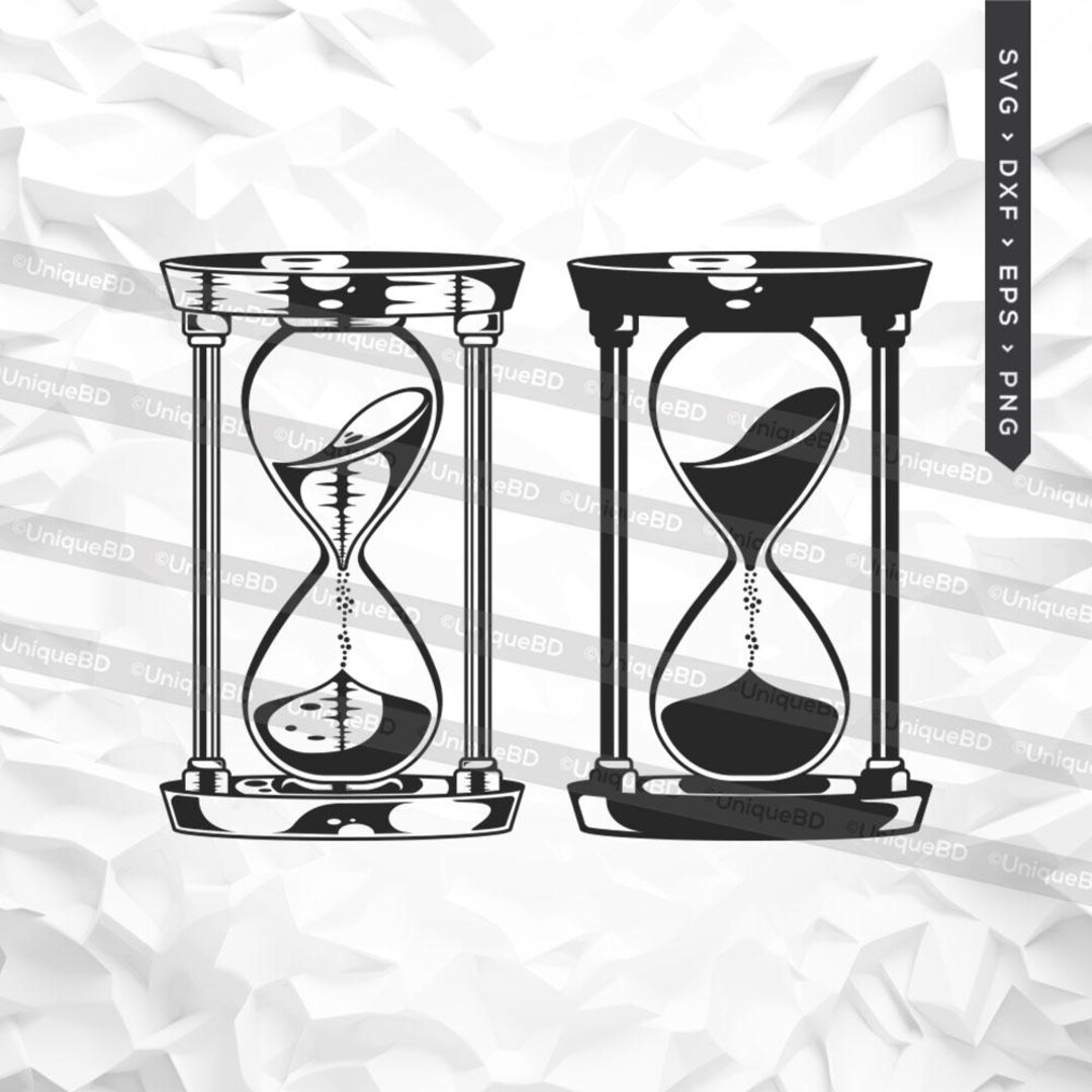Hourglass SVG Cut File | Sand Timer and Clock Outline for Crafting ...