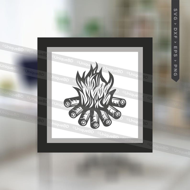 Bonfire SVG Cut File Campfire Silhouette and Flame Pit Clipart Fire Pit ...