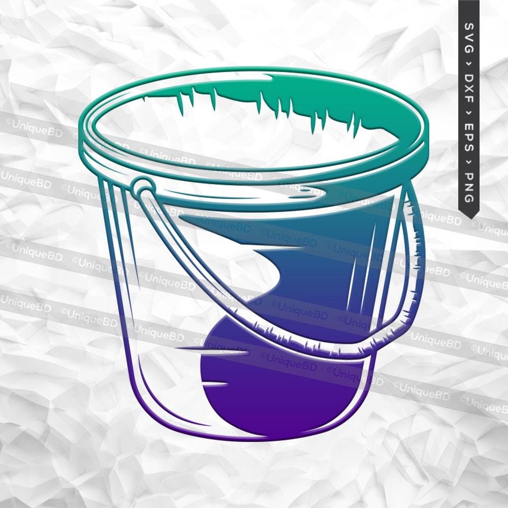 Water Bucket SVG Cleaning Bucket Clipart Plastic Bucket PNG and Cut ...