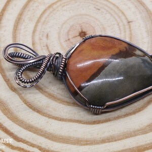 Mookaite Jasper Green / Amber color Wire Wrapped | Etsy