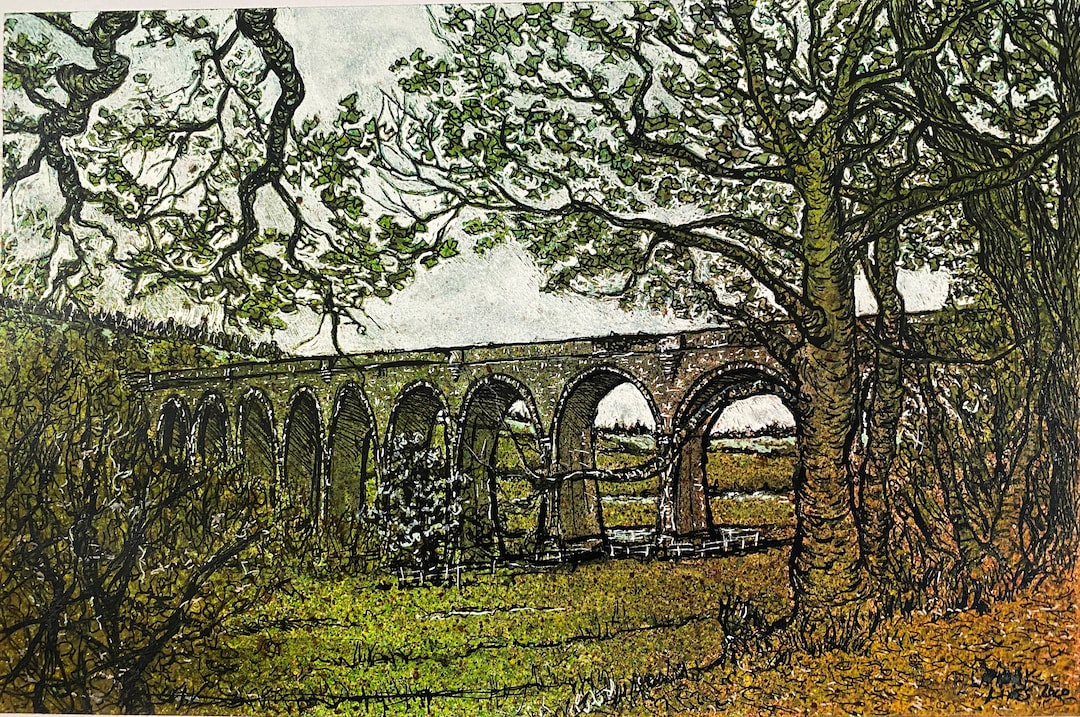Original Ink Drawing Shillamill Viaduct Tavistock - Etsy