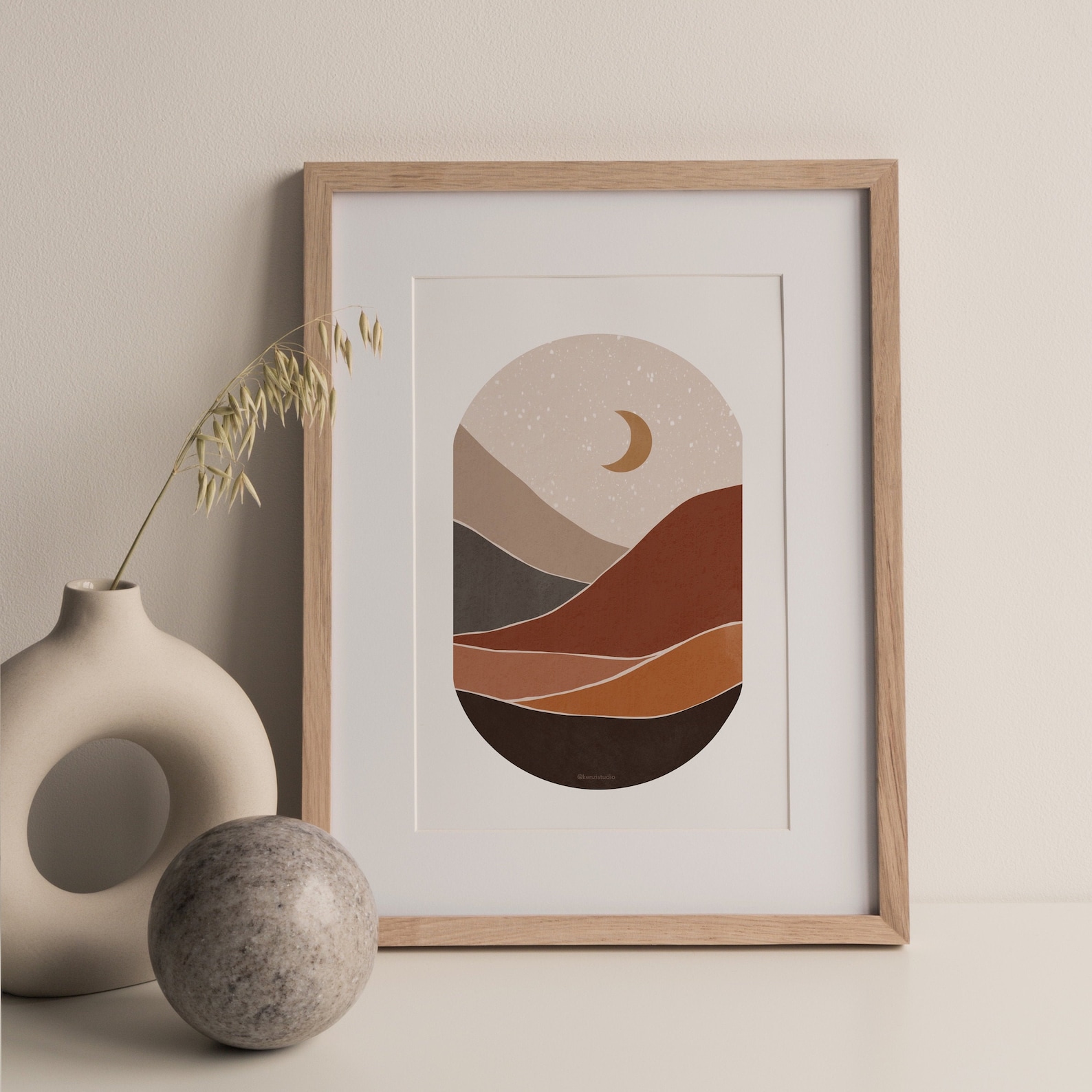 Desert Moon Art Print Desert Art Home Decor Wall Art | Etsy