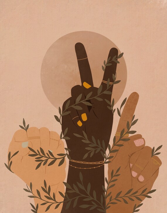 Stronger Together Hands Art Print Diversity Art Home | Etsy