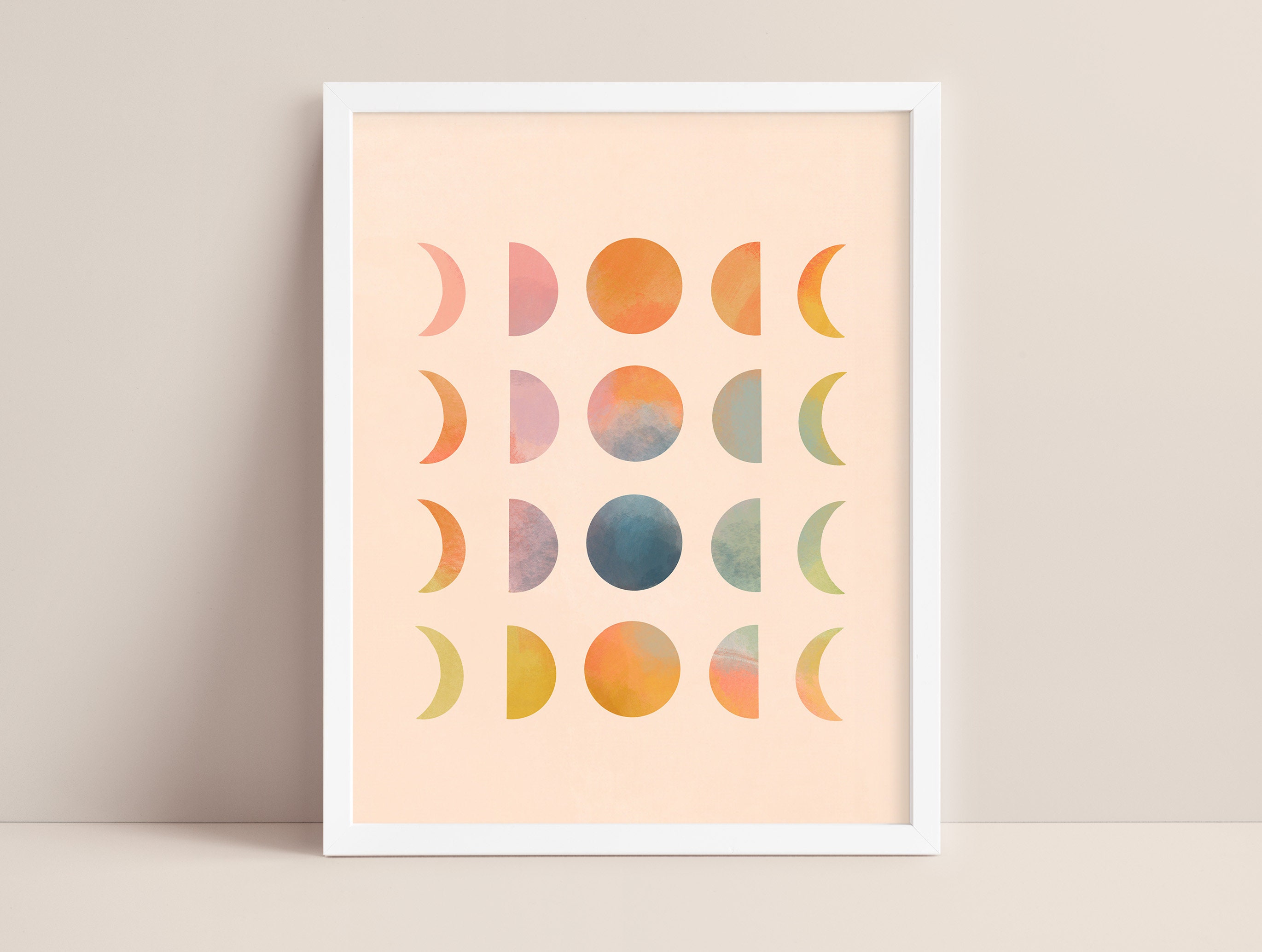 Moon Phases Art Print Desert Art Home Decor Wall Art - Etsy