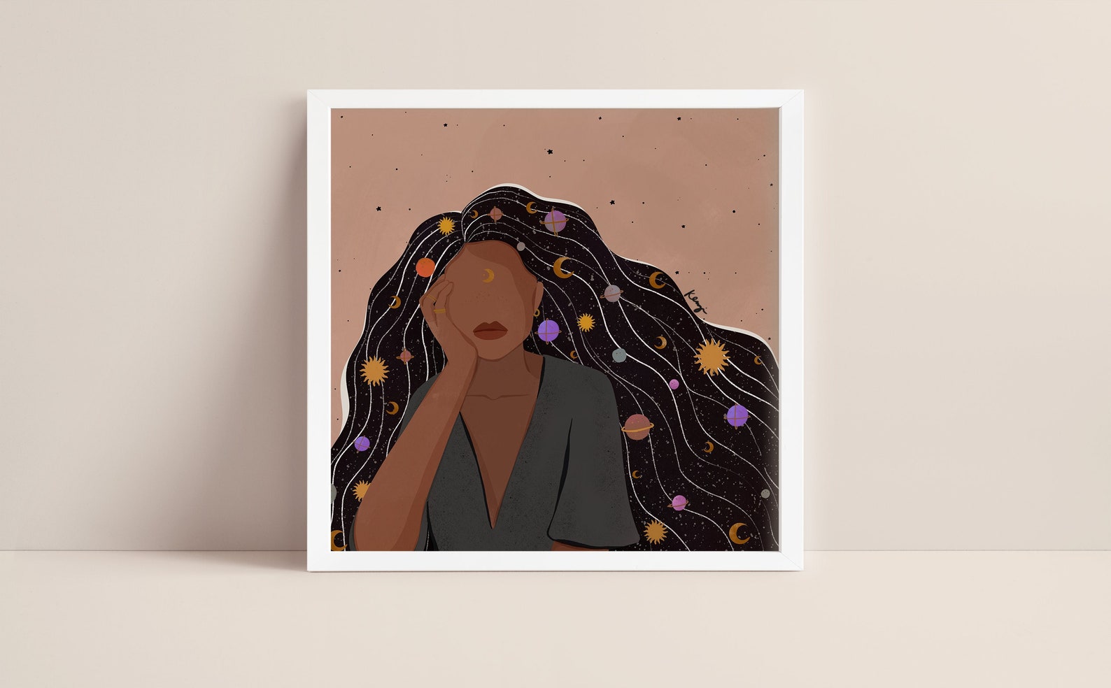 Cosmic Hair Moons and Stars Outer Space Woman's - Etsy