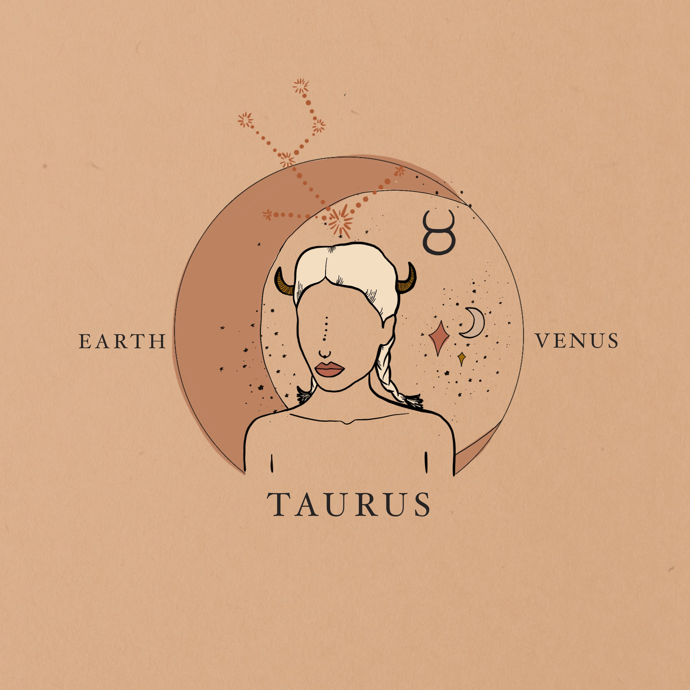 Taurus Zodiac Artwork horoscope art astrology illustration | Etsy