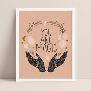 You Are Magic Print | Celestial Art | Astrology Print | Moons and Stars ...