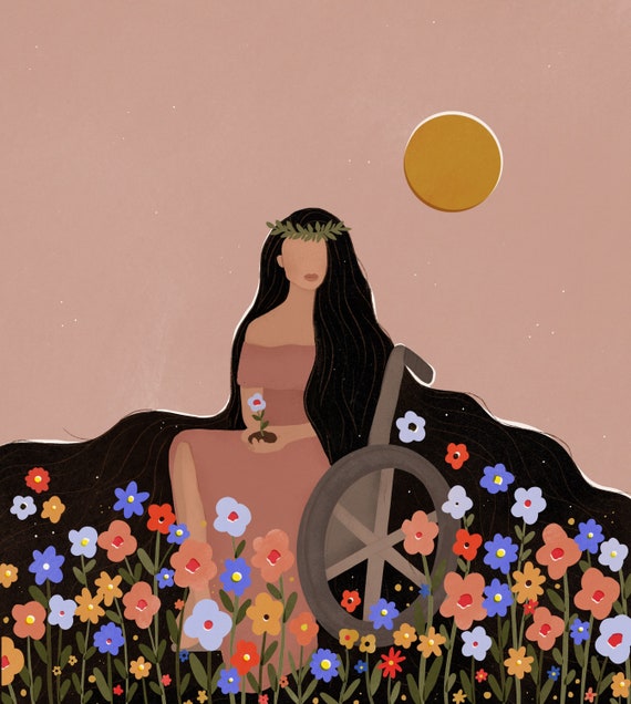 Wheelchair Goddess Diverse Artwork Disabled Body Art | Etsy