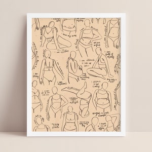 Body Positivity Affirmations | Diversity Art | Body Positive | Wall Art ...