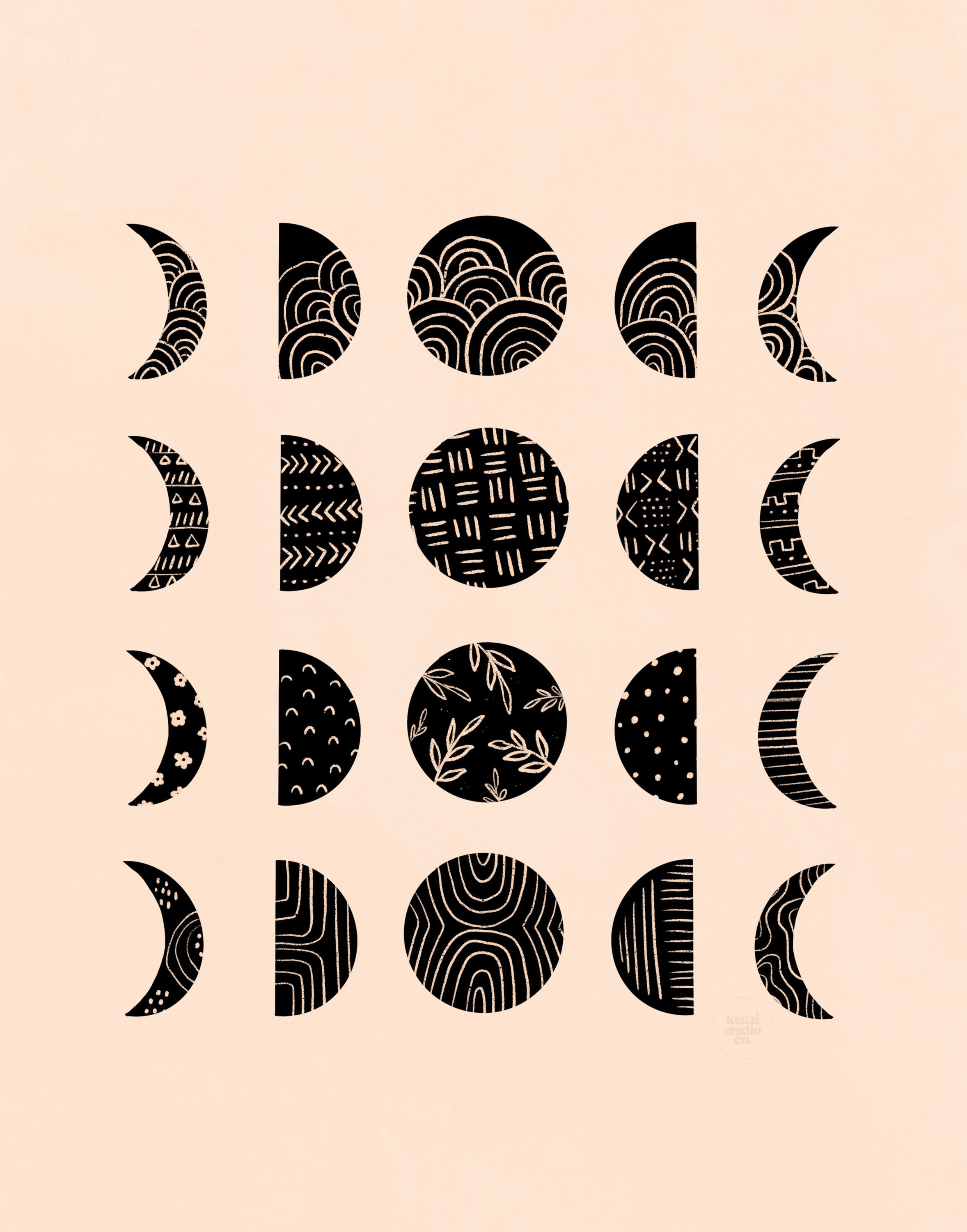 Moon Phases Art Print Desert Art Home Decor Wall Art - Etsy