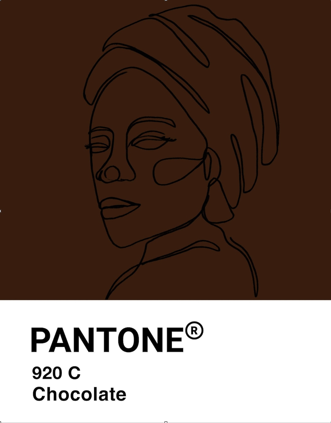 Pantone Chocolate Skin Tone Art Print: Boho Woman Illustration - Etsy