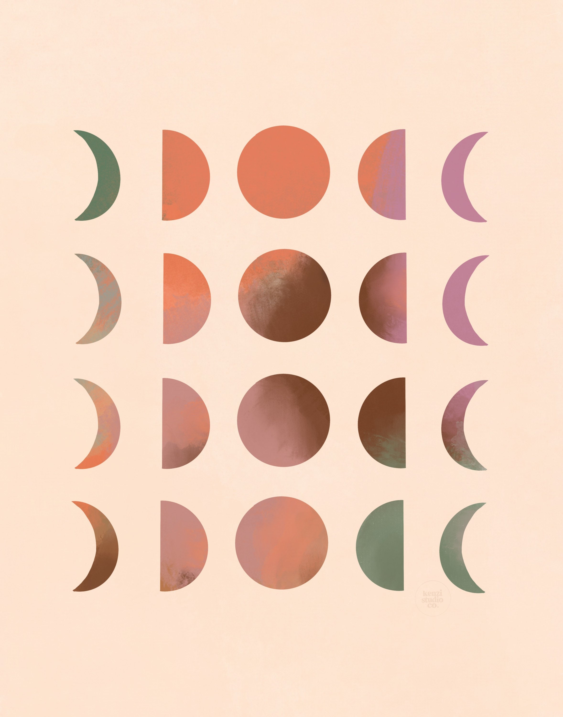 Moon Phases Art Print Desert Art Home Decor Wall Art - Etsy