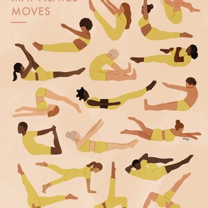 Mat Pilates Print | Self Love Art | Digital Art | Pilates Portrait ...