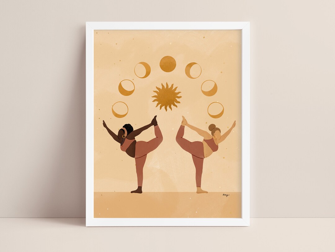 Flow With the Phases Yoga Print | Yoga Art Print | Body Diversity Art ...