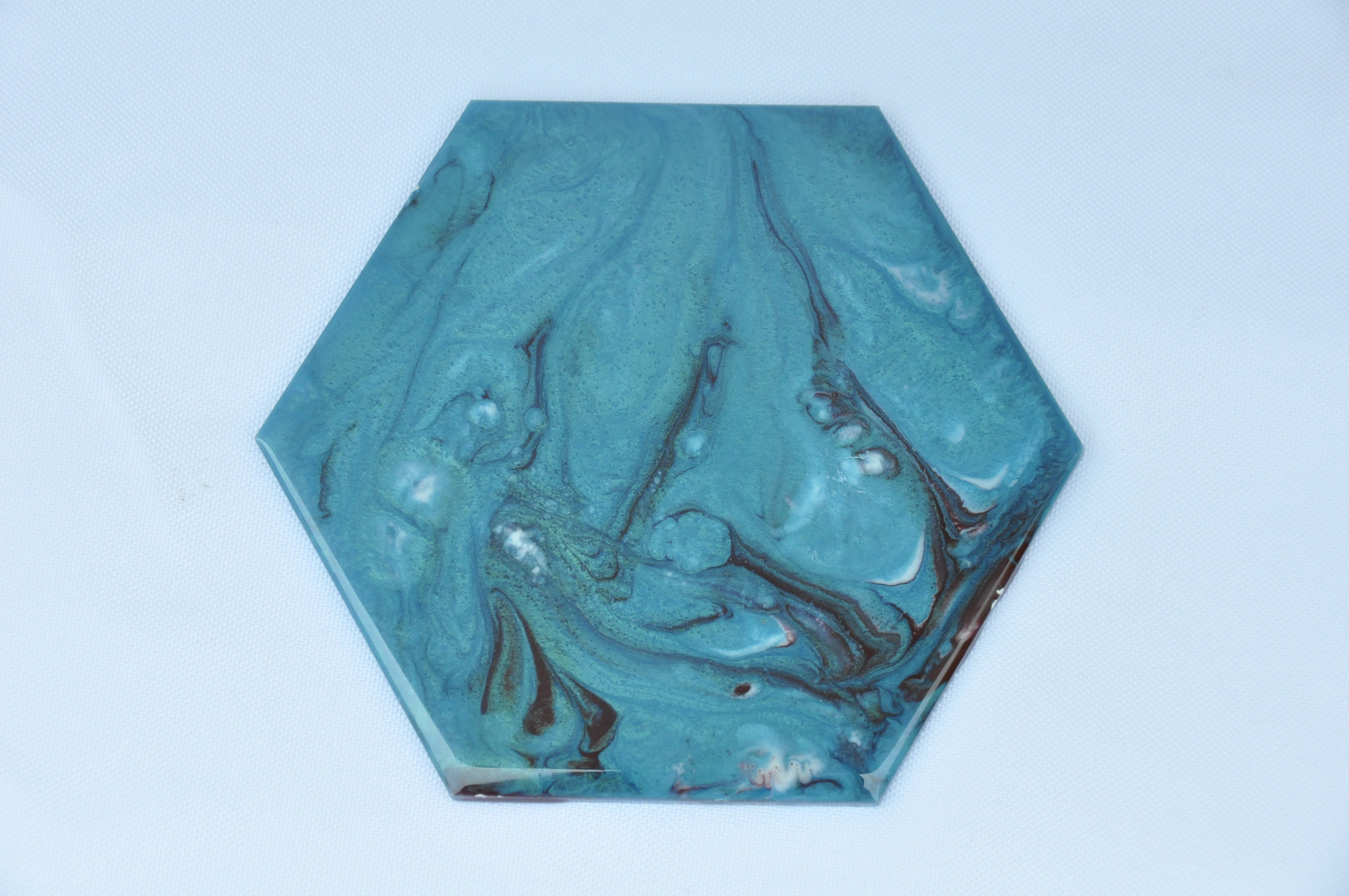 Dark Turquoise - Resin Art Coasters - Etsy