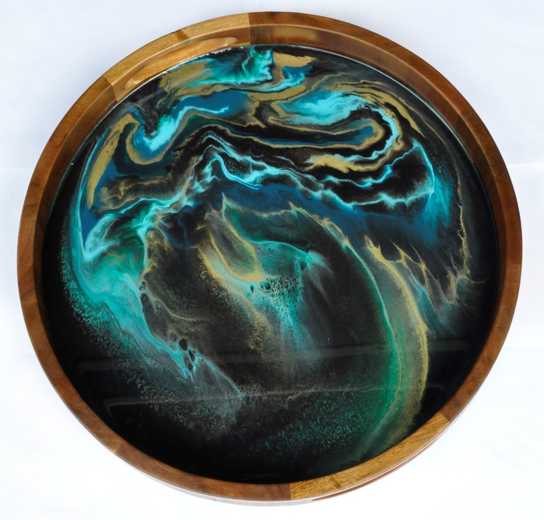 Green Phoenix - Resin Art Tray - Etsy