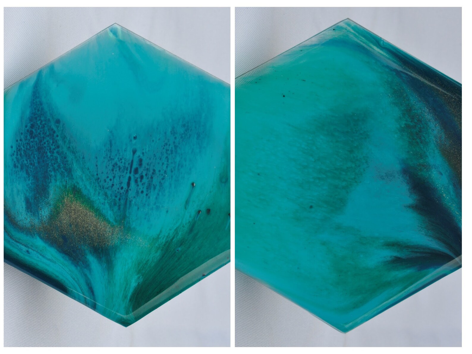 Teal - Resin Art Coasters - Etsy