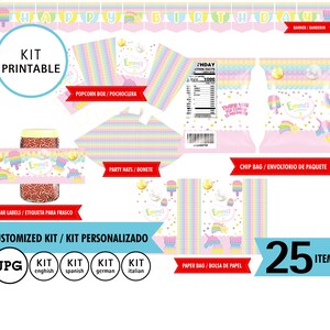 Pop It Pastel Colors, Kit Printable, Custom Logo, Birthday Party ...