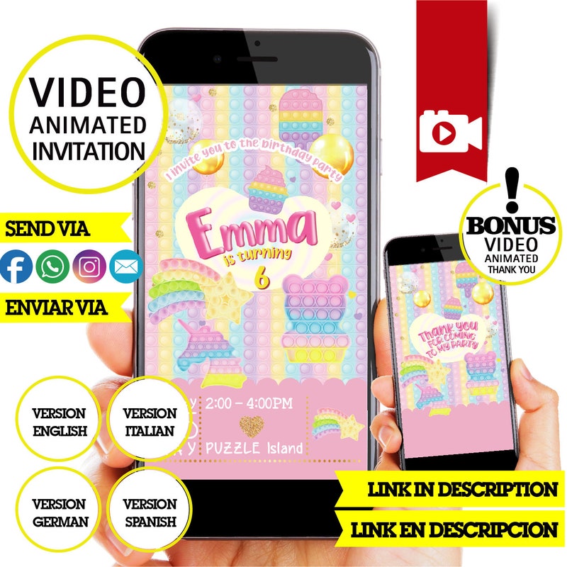 Popit Invitation - Etsy