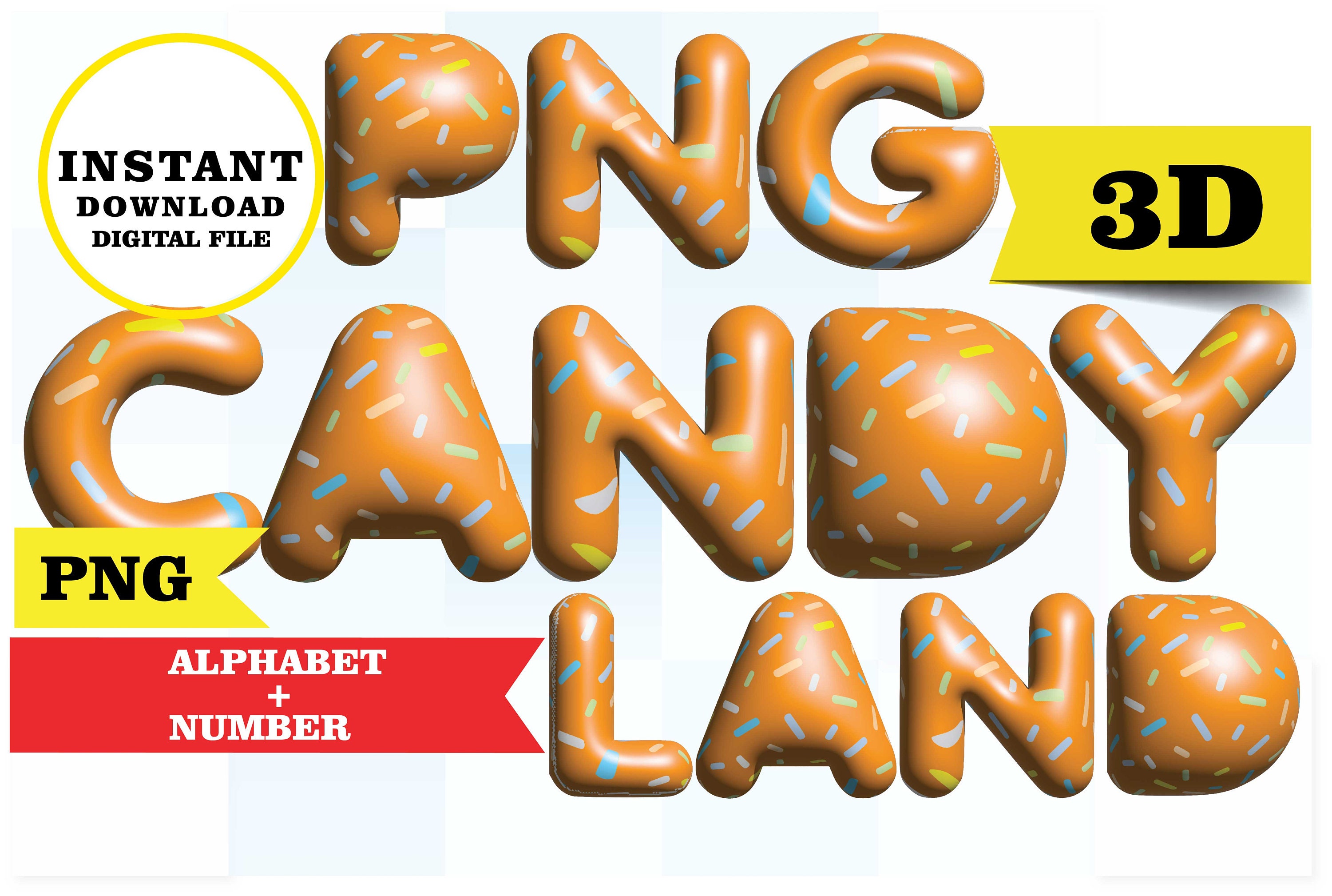 Candy Land, Alphabet + Number 3D, Letters Clipart 3D, Candy Land PNG ...