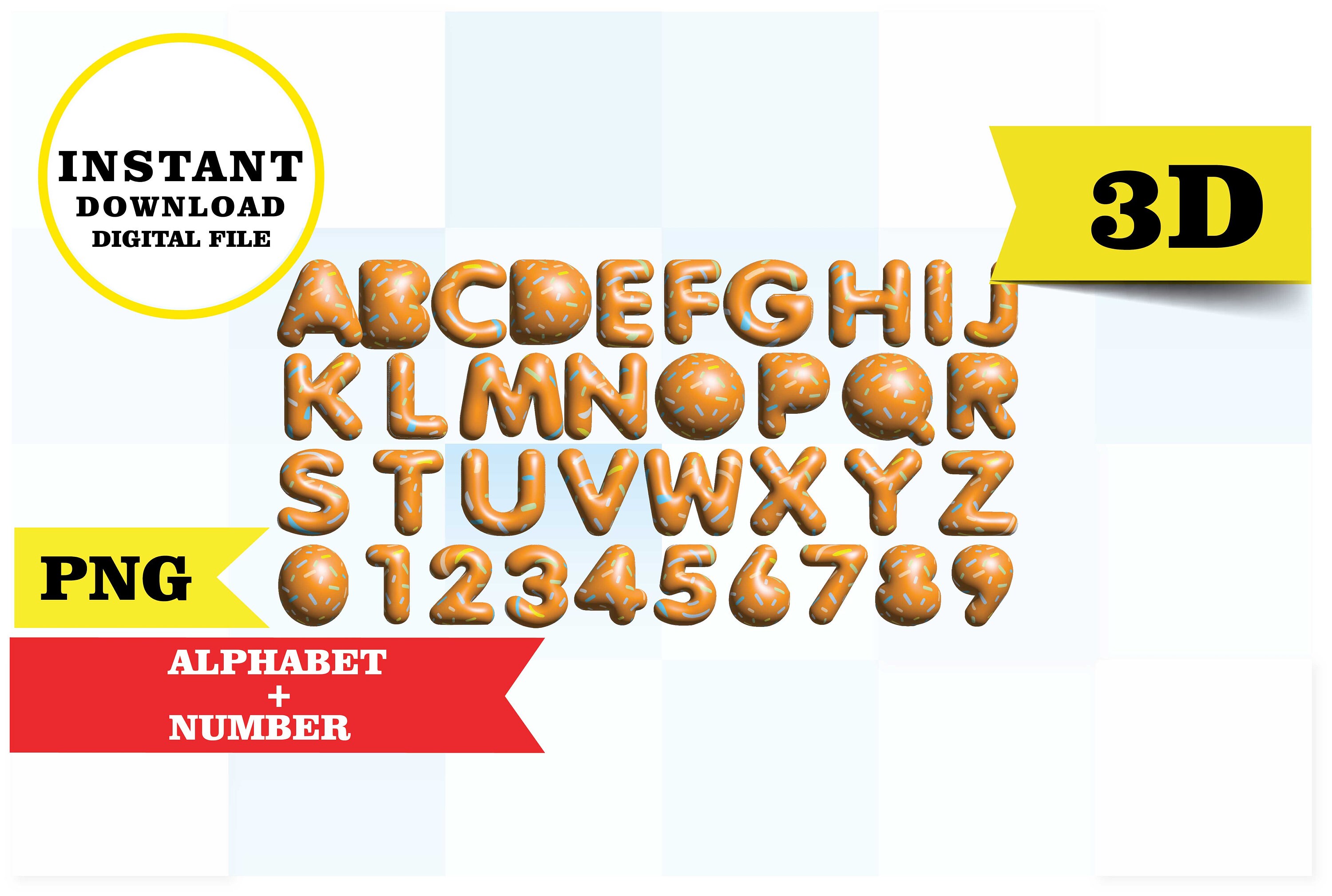 Candy Land, Alphabet + Number 3D, Letters Clipart 3D, Candy Land PNG ...