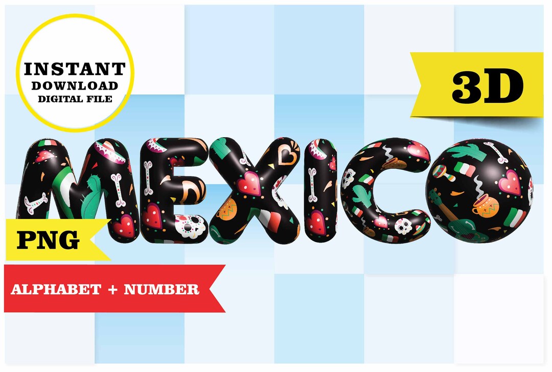 Mexico Alphabet Number 3D, Letters Clipart 3D, PNG, Mexican Alphabet ...