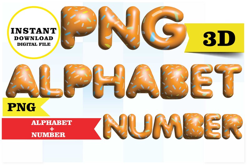 Candy Land Alphabet Number 3D Letters Clipart 3D Candy - Etsy