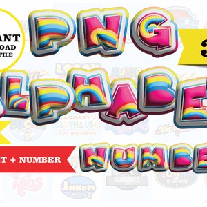 Rainbow Full Colors, Alphabet Number, Letters Clipart 3D, Rainbow PNG ...