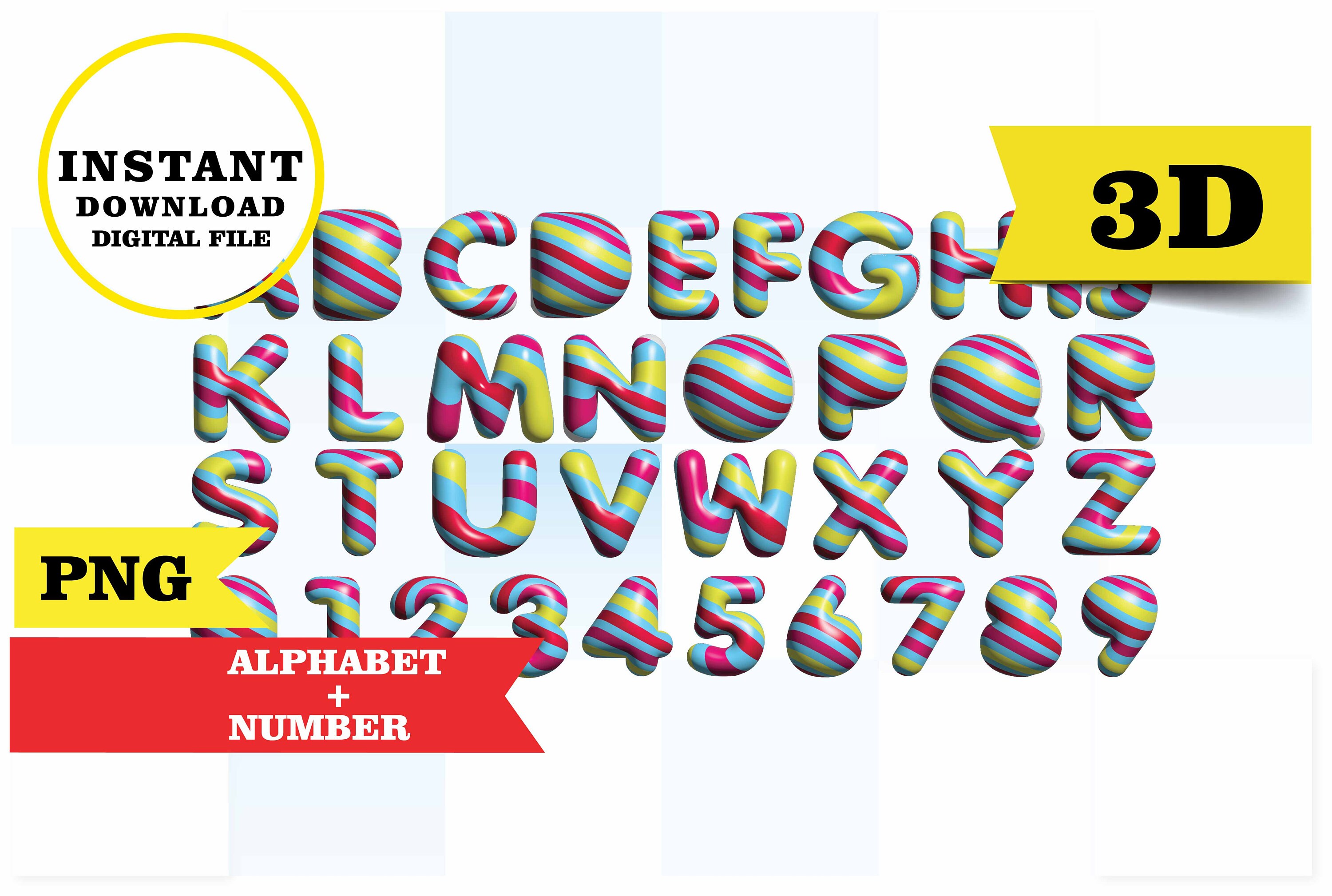 Candy Land, Alphabet Number 3D, Letters Clipart 3D, Candy Land PNG ...