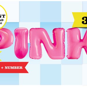 Balloon Pink, Alphabet and Number, Clipart 3d, PNG Format, Instant ...