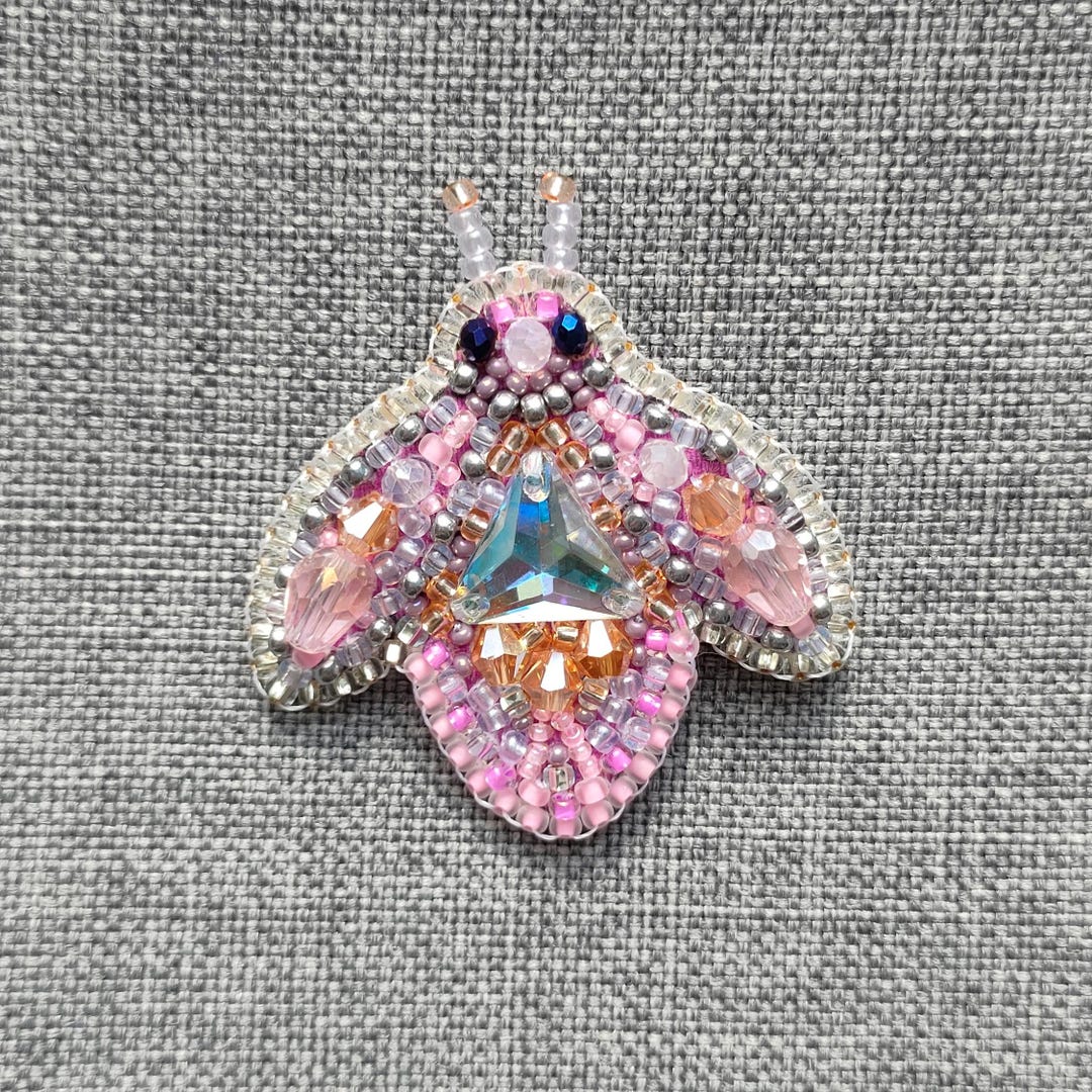 Firefly Sparkle Beetle Beaded Brooch Handmade Jewelry Gift Bead ...