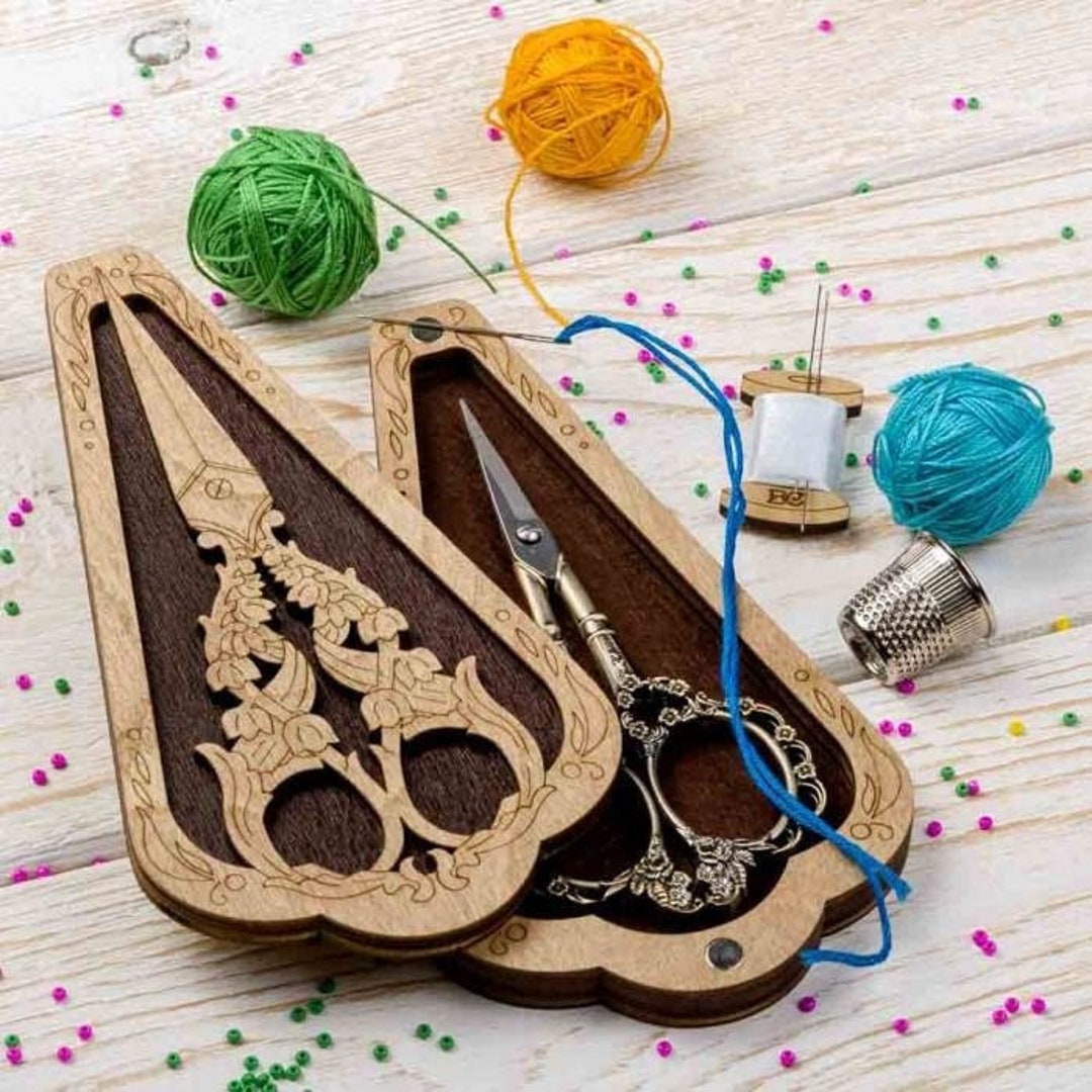 Wooden Box for Scissors, Scissors Storage Container Case, Scissors ...