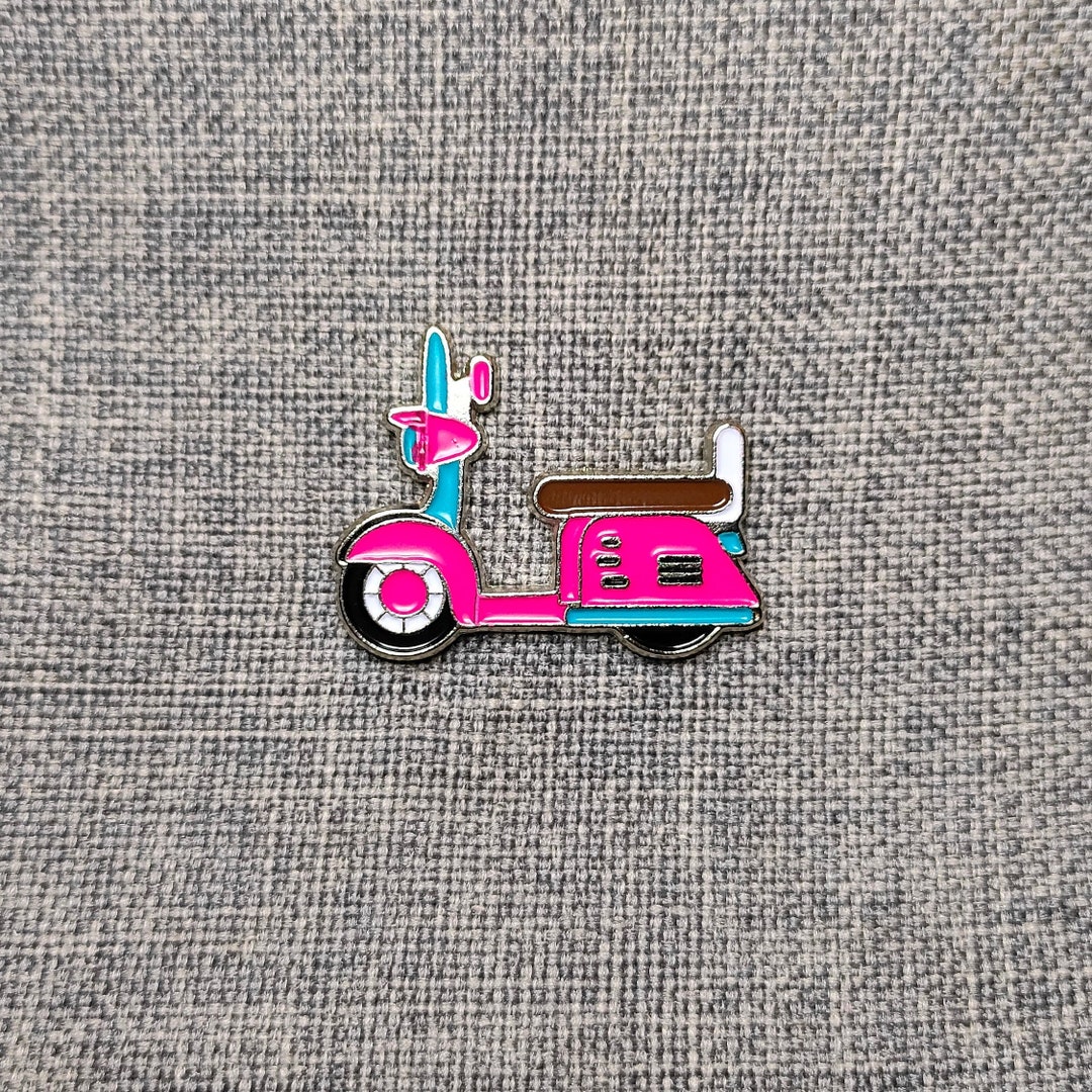Pink Vespa Scooter Enamel Pin, Novelty Pin Gift, Fashion Lapel Pin ...