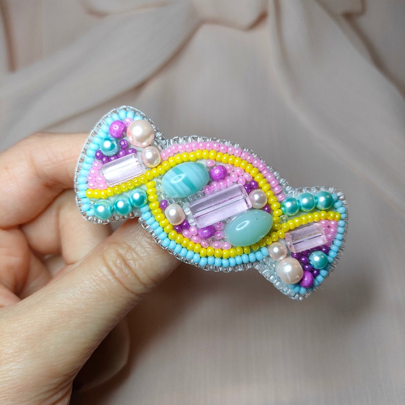 Beaded Brooch - Etsy