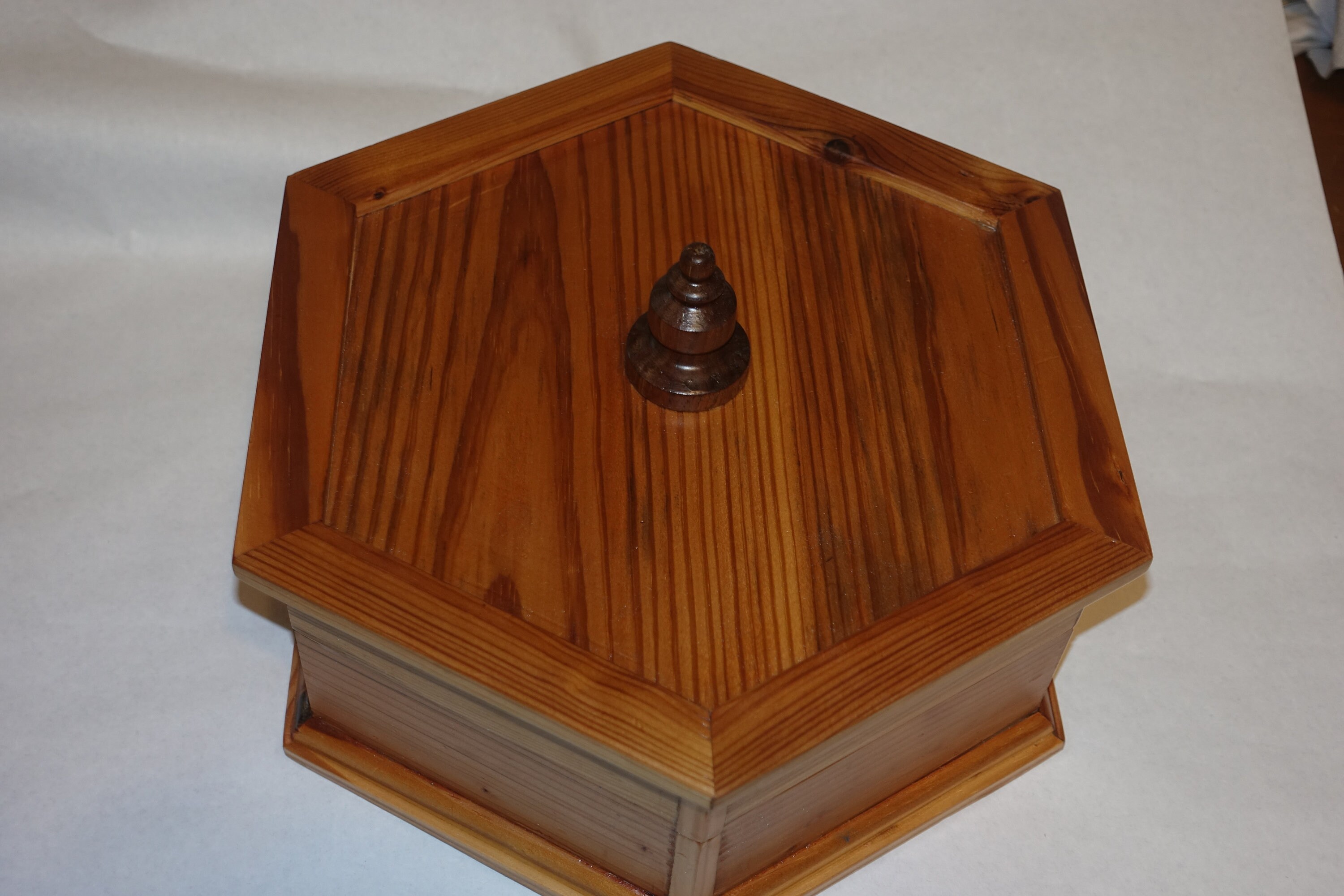 Flocked Hexagonal Pine and Walnut Box. - Etsy