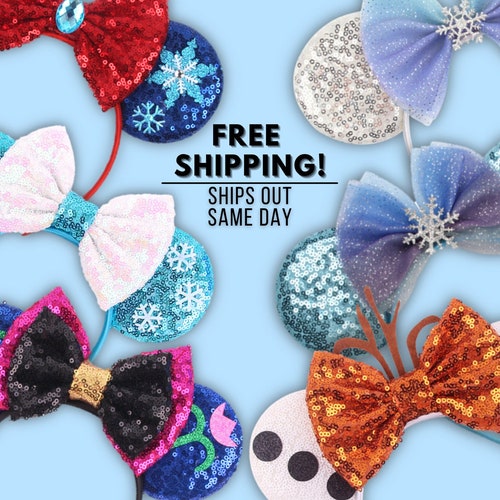 Elsa Inspired Frozen Minnie Mouse Ears Headband / Frozen Ears - Etsy